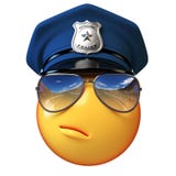 Funny Happy Policeman, Cop, Security Guard, Isolated Stock Photo ...