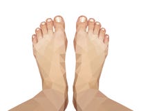 Four Footprint Left And Right Foot Bottom View Low Poly Polygon ...