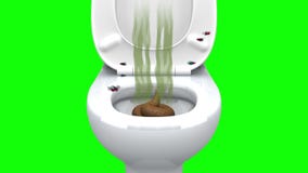 Poop In The Toilet. 3D Animation, Seamless Loop. Stock Video - Video of ...
