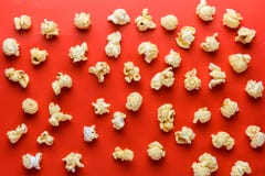 Popcorn Red Background Stock Photo - Image: 78354377