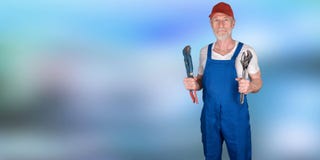 Senior Mechanic Posing By Car Stock Image - Image of repairing ...