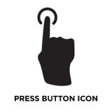 Hand Pressing Push Button Vector Symbol Stock Vector - Illustration of ...