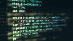 Programming Code Running Down A Computer Screen Terminal Stock Video ...