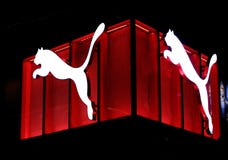 Puma Logo Neon light editorial photography. Image of facade - 23333677