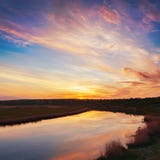 Sunset river color purple stock photo. Image of forest - 55582736