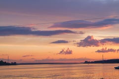 Sunset river color purple stock photo. Image of forest - 55582736