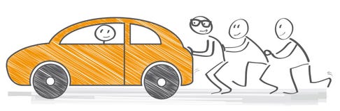 Stick Figure With A Car Stock Vector - Image: 44901163