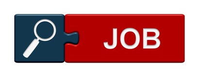 Blue find job button stock image. Image of magnifier - 35950589