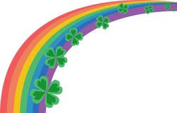 Clover leaves and rainbow stock illustration. Illustration of ...