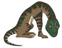Sad Cartoon Velociraptor Stock Vector - Image: 47436866