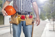 Handyman ready for work stock image. Image of tool, uniform - 13858985