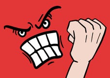 Rebel face and hand Stock Photos