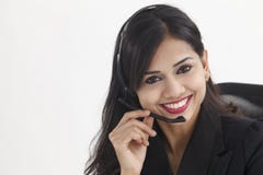 Attractive Indian Receptionist Stock Image - Image: 32452311