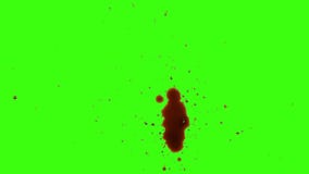 Red Blood Splatter Splash Isolated Green Screen Stock Video - Video of ...