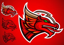 Dragon Football Logo Vector Emblem Stock Vector - Illustration of ...
