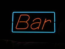 Red Neon Bar Sign Stock Photography - Image: 349942
