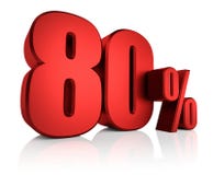 Red 80 number stock vector. Illustration of anniversary - 3409609