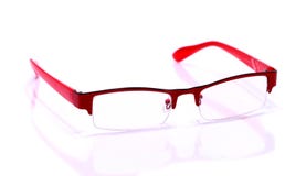 Red Spectacles Isolated stock image. Image of optical - 53403295