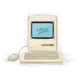 Old computer sketch stock illustration. Image of equipment - 12367812