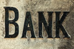 Bank - old sign stock photo. Image of ornate, bank, wooden - 16065624