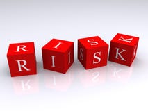 Risk Letters Cubes. 3D Illustration. Stock Illustration - Illustration ...