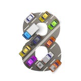 Vector many cars on road stock vector. Illustration of heavy - 5007893