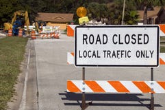 Road Closed Type III Barricade With Warning Lights Royalty Free Stock ...