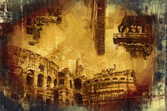 The Roman Forum In Rome, Italy, Watercolor Sketch Stock Illustration ...