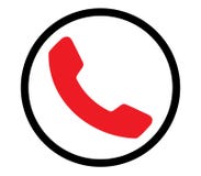 Rood Pictogram Met Symbool Van Telefoon Stock Afbeeldingen - Afbeelding ...