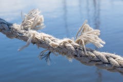 Frayed rope about to break stock image. Image of safety - 9911081