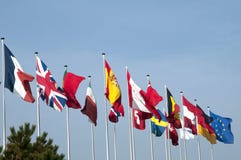 Row Of Flags Of Various Countries Stock Image - Image of kingdom, flag ...