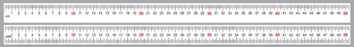 Set For Rulers 50 Cm. Precise Measuring Tool. Ruler Scale 0,5 Meter ...
