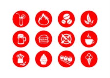 Sistema De Símbolos De La Comida Ilustración del Vector - Ilustración ...