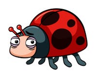Sad ladybug stock vector. Illustration of cartoon, cute - 5288142