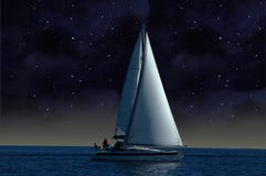 Navigating under Stars stock illustration. Image of hull - 90213363