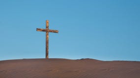 Cross in sand stock image. Image of background, hope - 43707785
