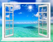 Sea View Through Window In Sunny Day Stock Photo - Image of light ...