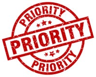 Selo da prioridade foto de stock. Ilustração de tinta - 22985598