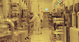 Semiconductor Manufacturing Process In A Clean Room Stock Video - Video ...