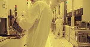 Semiconductor Manufacturing Process In A Clean Room Stock Video - Video ...