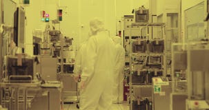 Semiconductor Manufacturing Process In A Clean Room Stock Video - Video ...