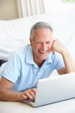 Elderly Couple Using Computer Stock Image - Image of leisure, home ...