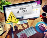 Computer Server Not Found Error Inaccessible Stock Image - Image of ...