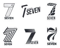Number Seven 7 Logo Design Icon Set Background Stock Vector - Image ...