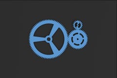 3d blue and black cogs stock vector. Illustration of circle - 14977362