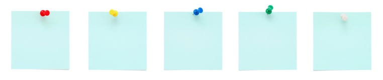 Green Square Sticky Note, With A Blue Pin, Isolated Stock Image - Image ...