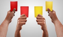 Hand Showing Yellow Red Card Isolated Stock Image - Image of cards ...