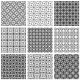 Set Of 4 Monochrome Geometric Seamless Patterns. Stock Vector - Image ...