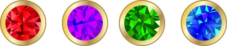 Round Precious Stones With Sparkle Stock Vector - Illustration of jewel ...