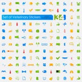 Set of veterinary stickers stock vector. Illustration of group - 92741478
